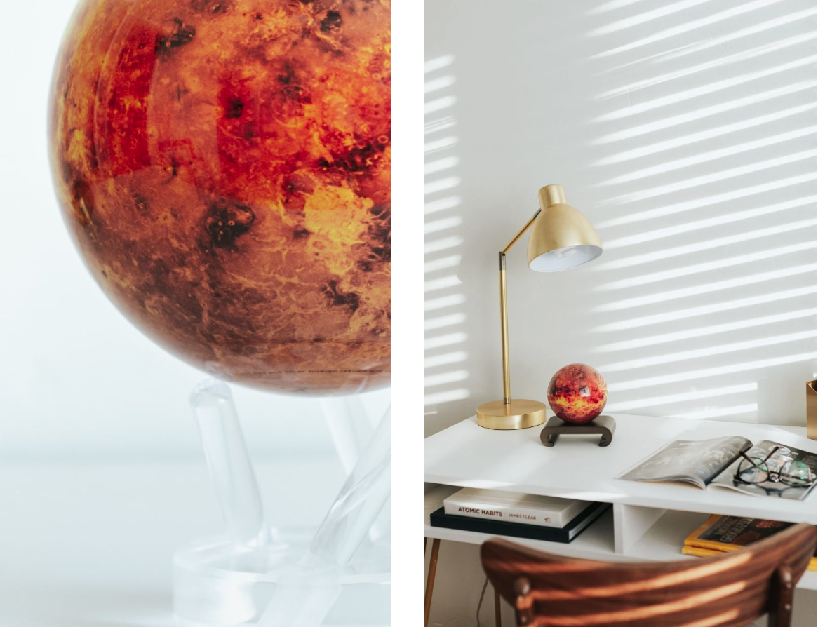 Mova Terre avec nuages Globe auto-rotatif | 68travel